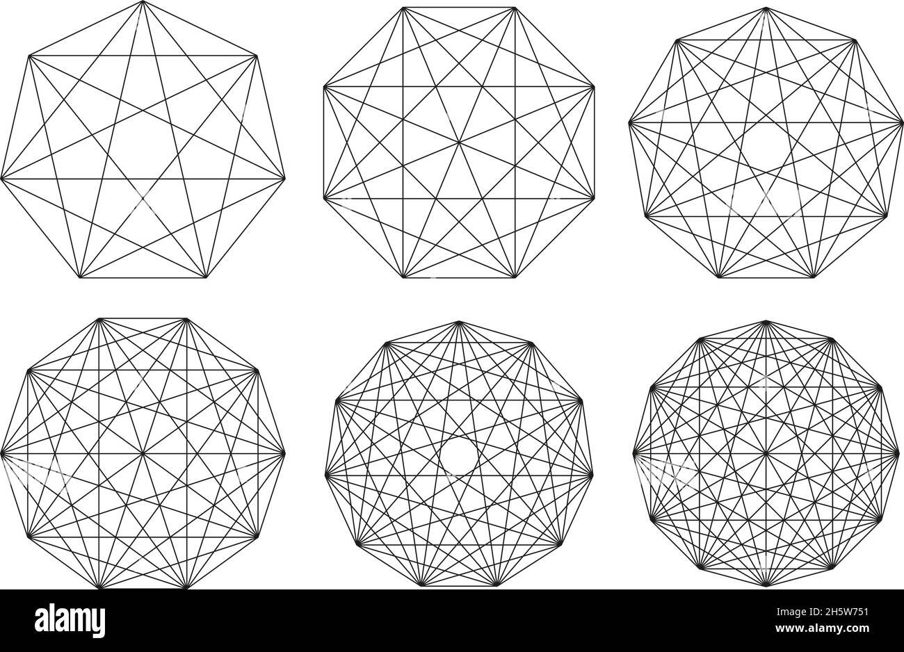 Polygon heart set Cut Out Stock Images & Pictures - Alamy