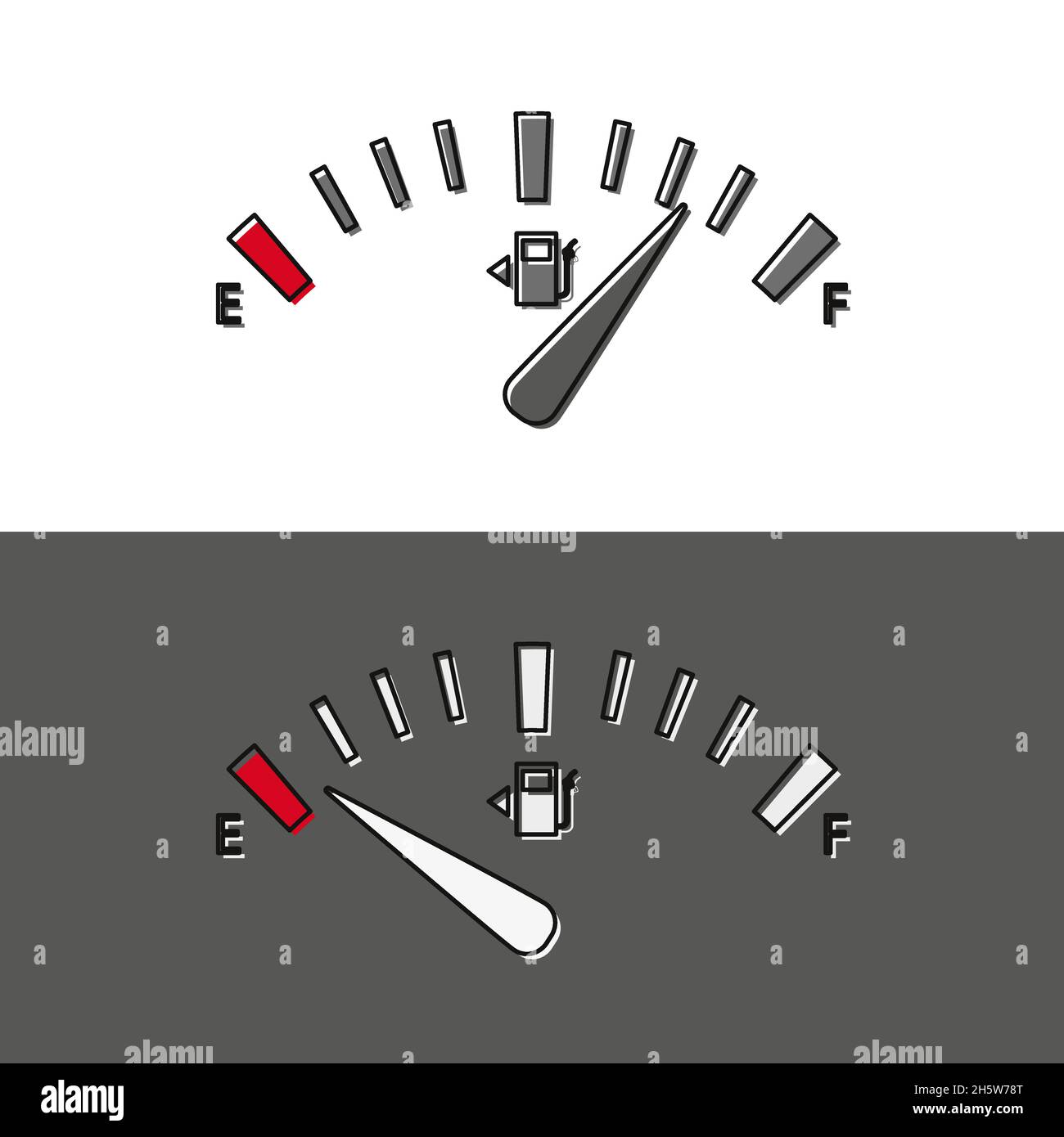 gas sensor set, full and empty tank, vector Stock Vector Image & Art ...