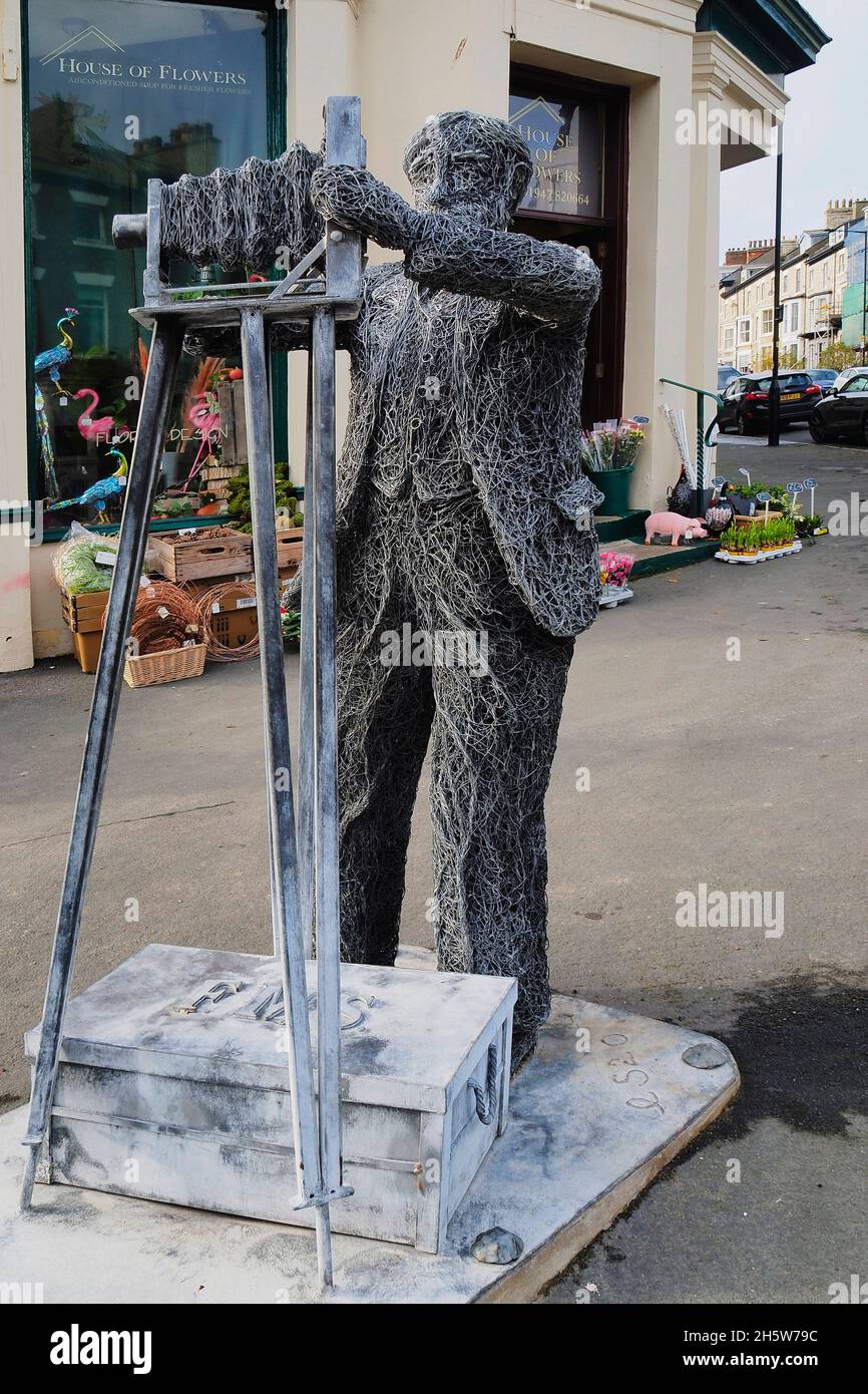 A wire sculpture by local artist Emma Stothard of famous Victorian ...
