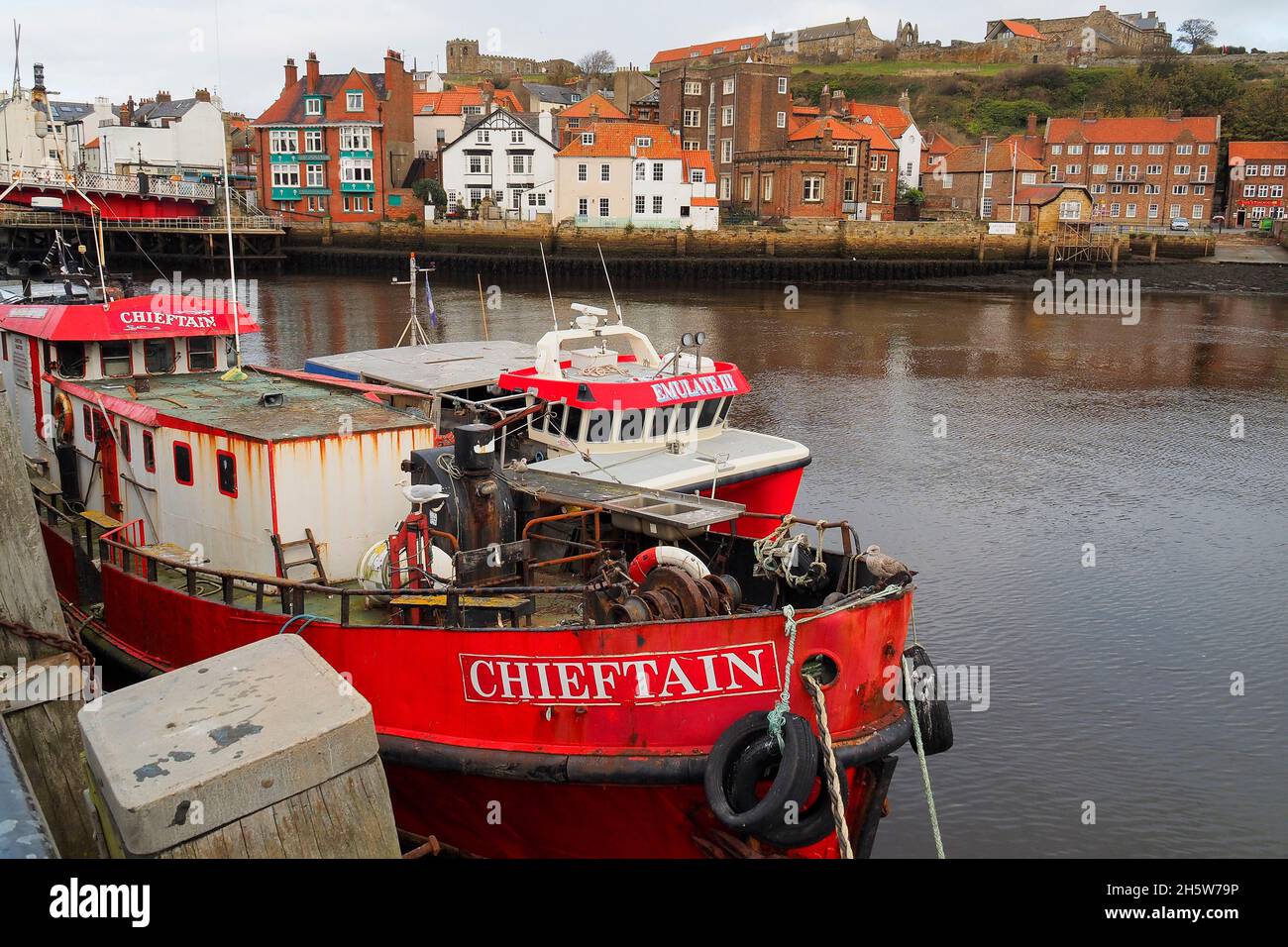 Fishing Charter boats "Chieftain" and "Emulate lll" tied up at New Quay ...