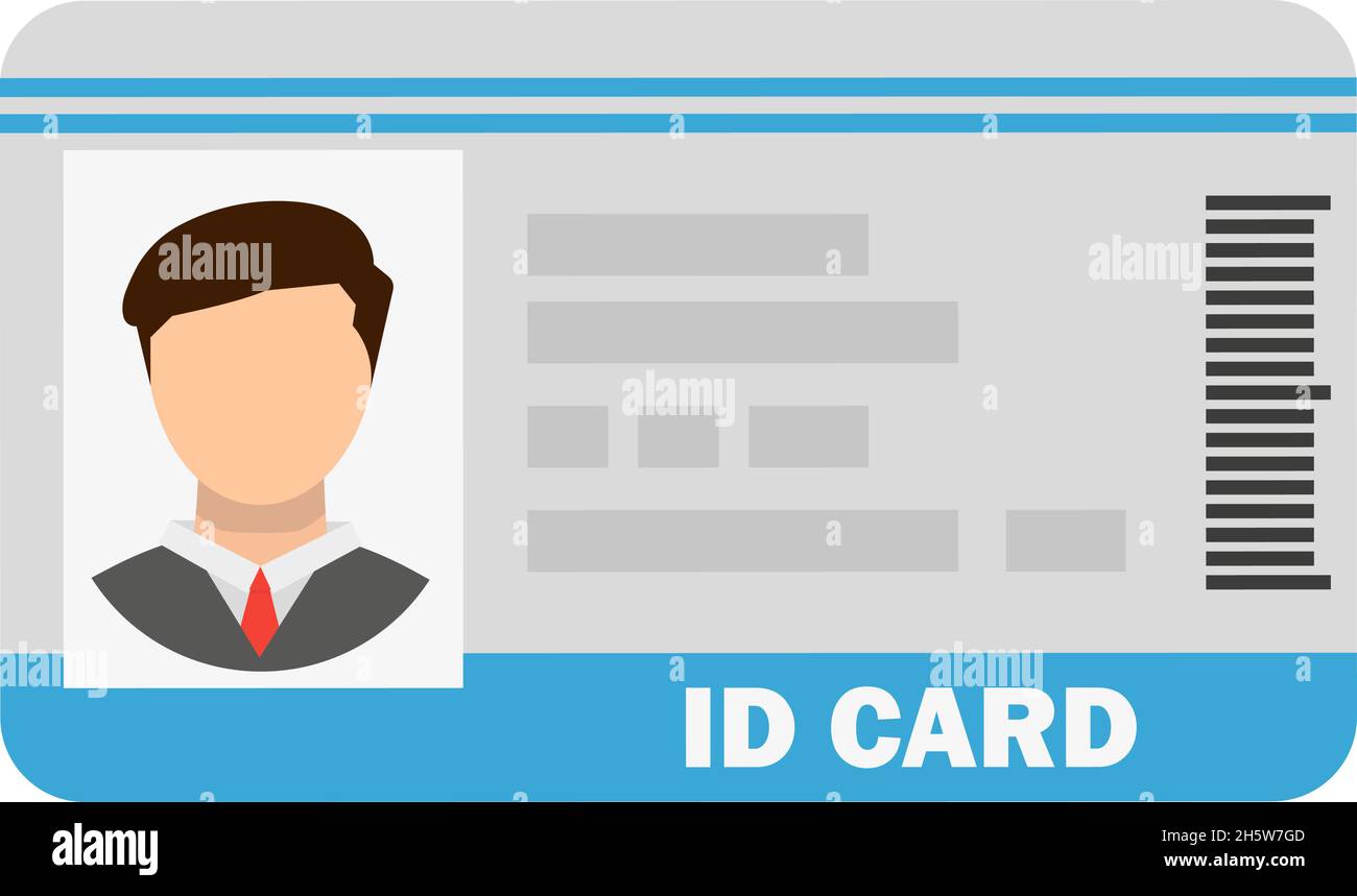 plastic id card with photo in flat style Stock Vector Image & Art - Alamy