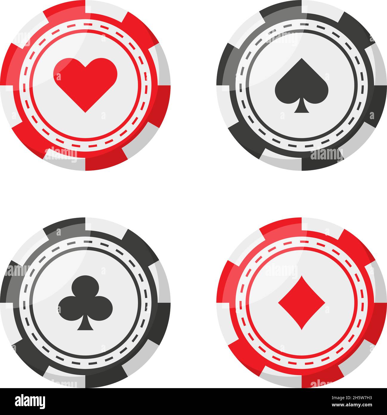 set poker chip in flat style, vector isolated Stock Vector Image & Art ...