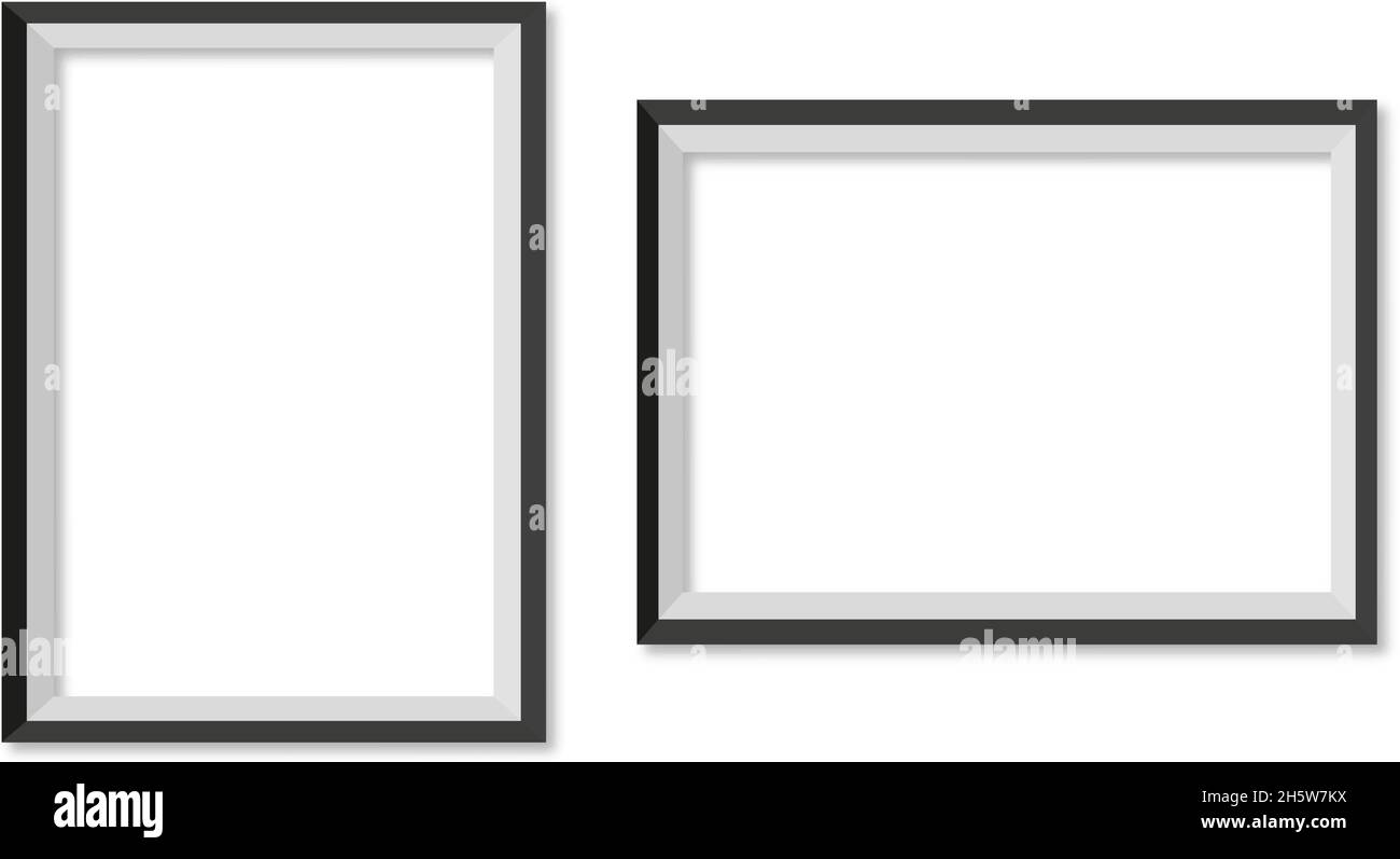 set frame for photo with shadow in white background, vector Stock ...