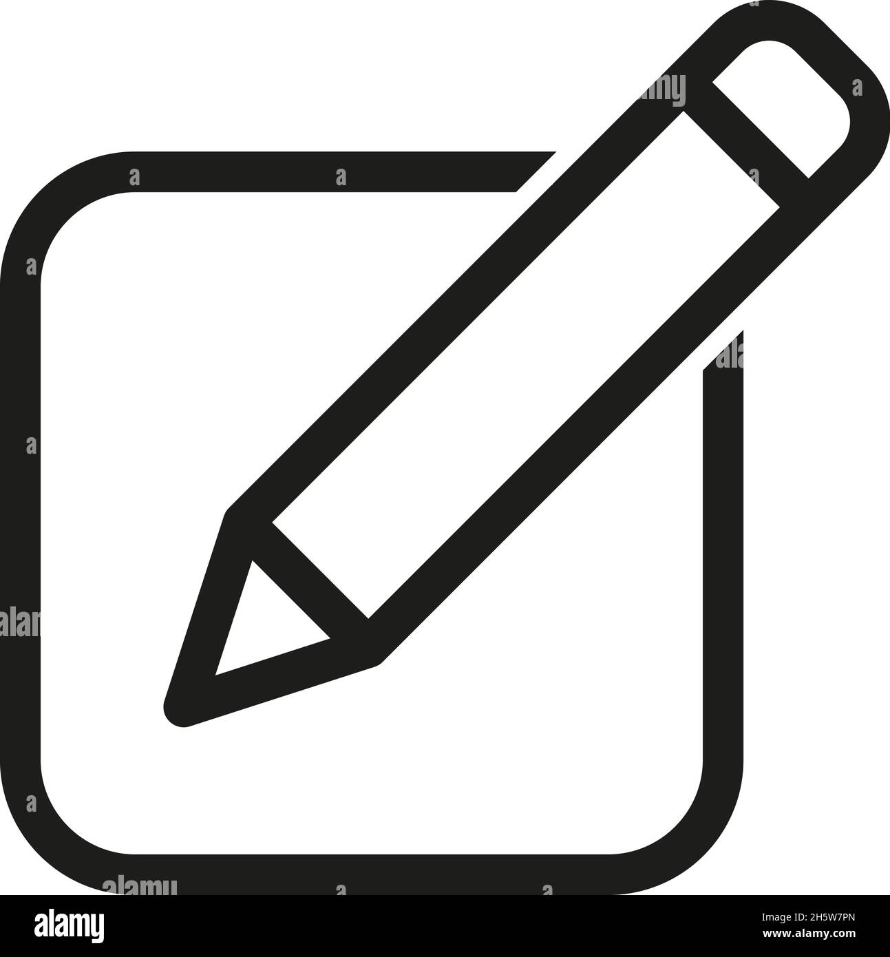 line icon of notes with pencil, vector illustration Stock Vector Image ...