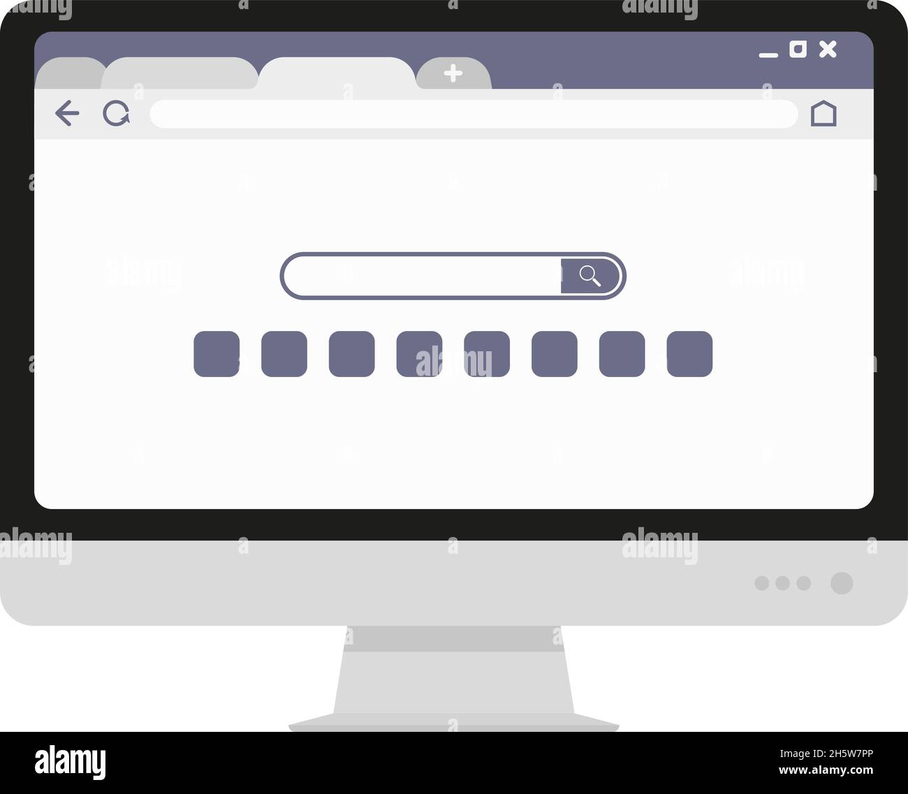 computer monitor with open browser on desktop in flat style Stock ...