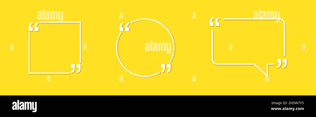Quote yellow background for text. Quotation bubble vector icon set ...