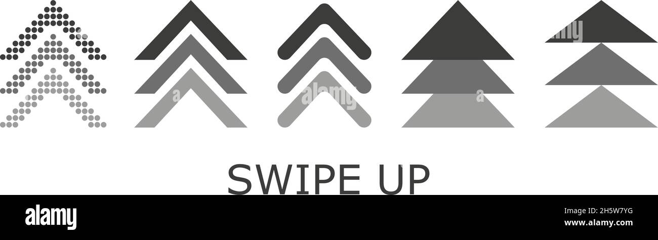 Swipe up set of arrows for social media, vector Stock Vector Image ...
