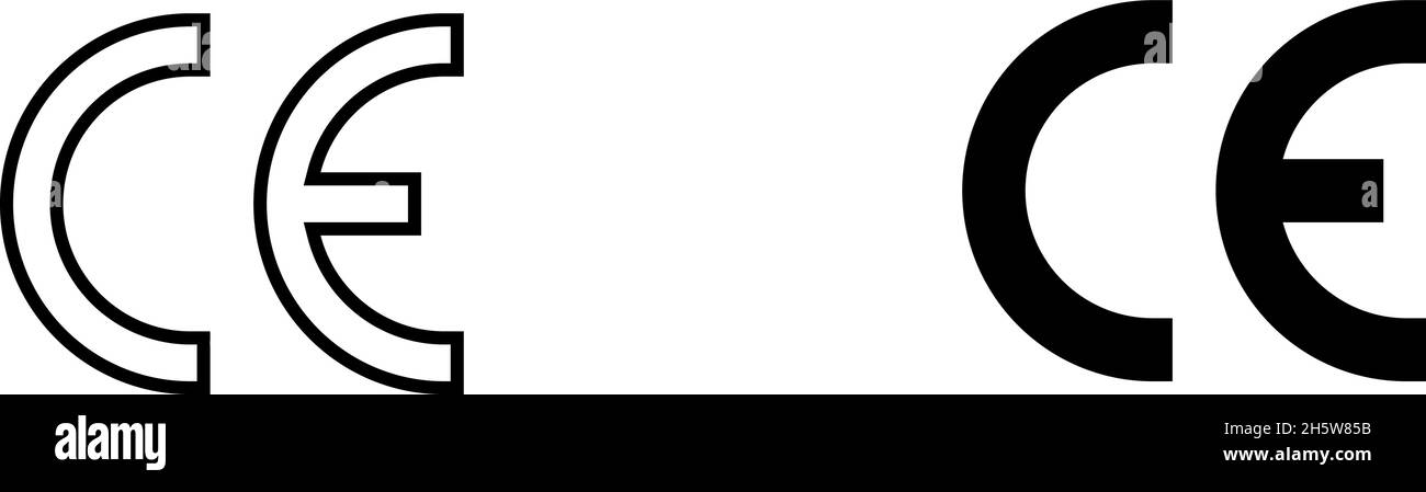 Certificate mark icon, CE vector logo. European symbol on white bacground, illustration Stock ...