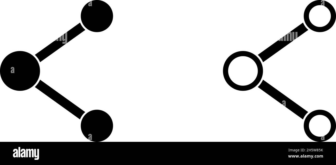 Share black icon. Isolated button for social media. Vector internet ...