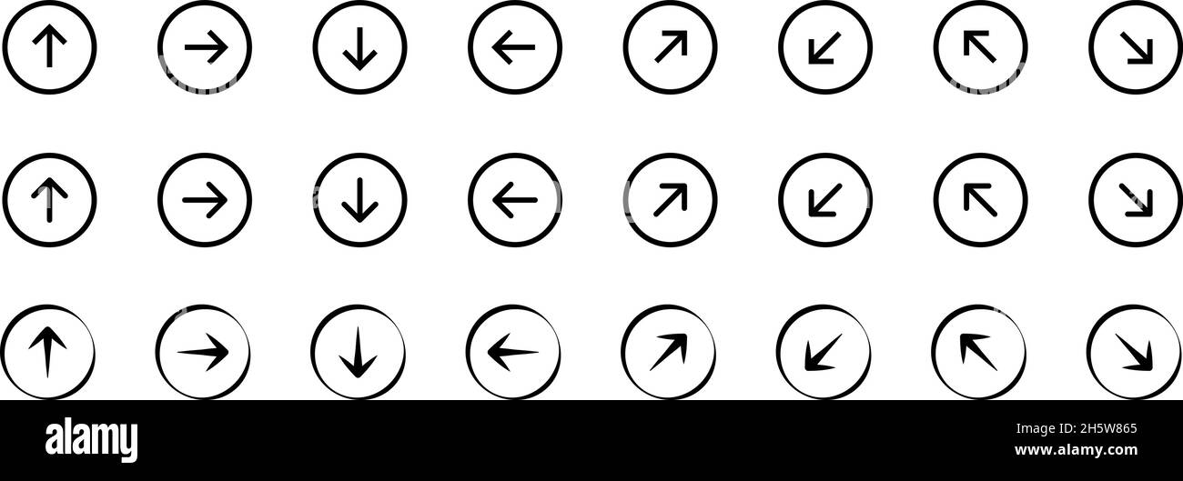 Navigation arrow set isolated icon. Control button for app and wab ...