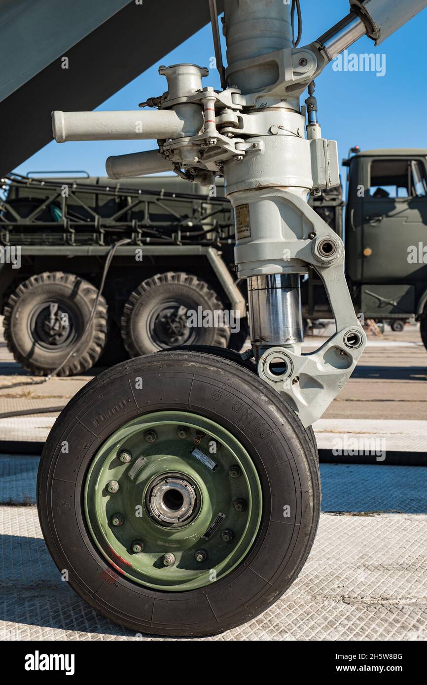 The MiG-29K fighter aircraft of the fighter regiment during a training ...