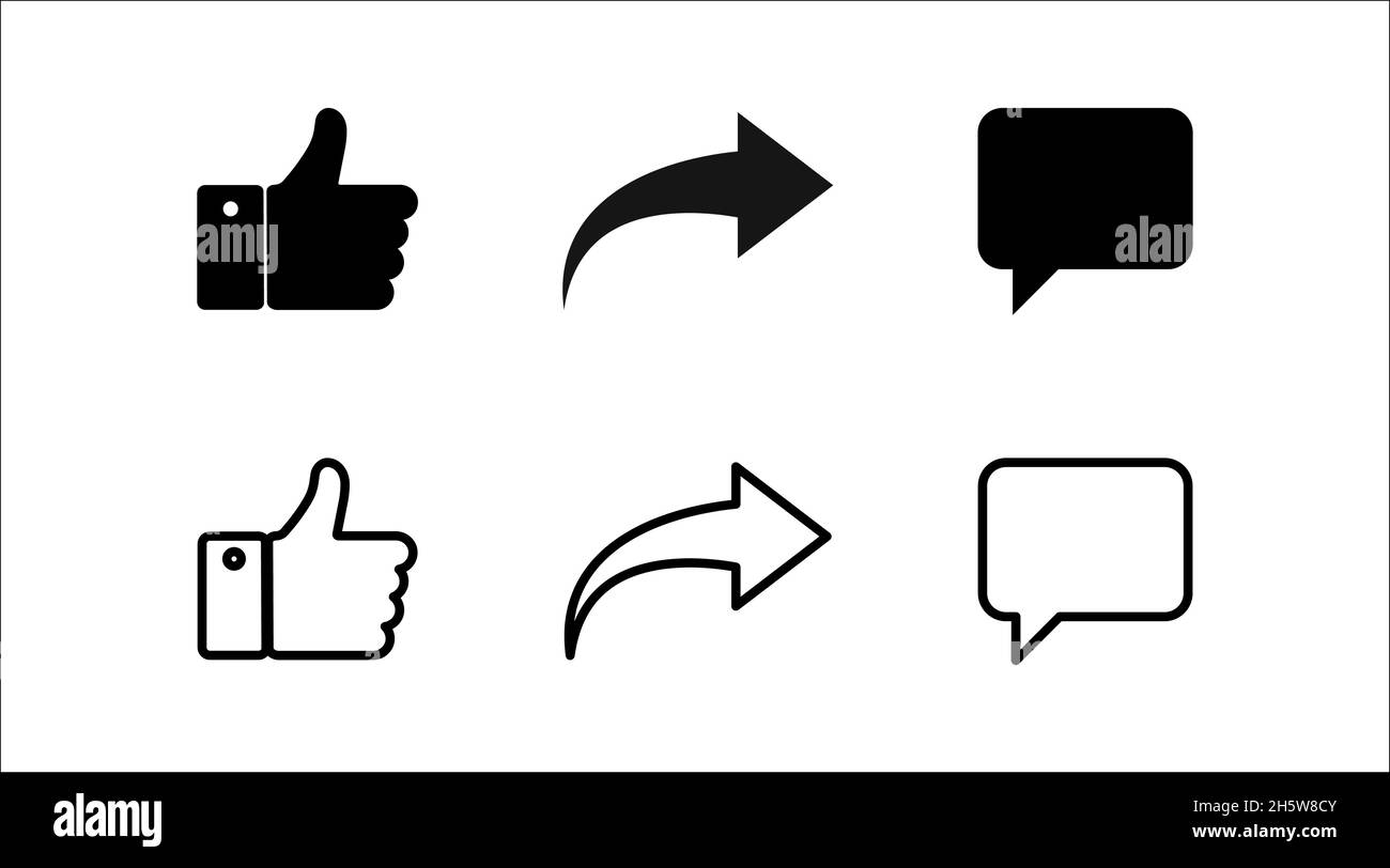 Like comment share set icon. Social media vector button. Isolated ...