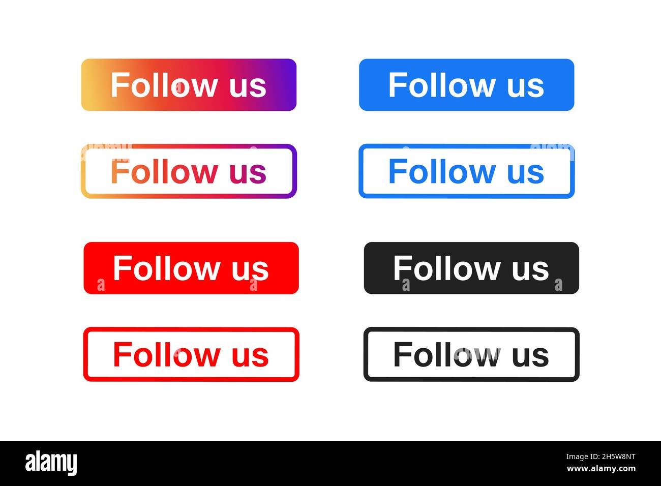 Follow us vector button. Social media network concept. Set icon in flat ...