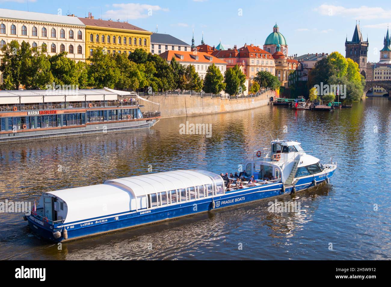 Prague Boats sightseeing tour boat, River Vltava, Prague, Czech ...