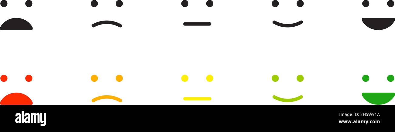 Rating emotion icon set. Feedback emoji, vector illustration in flat ...