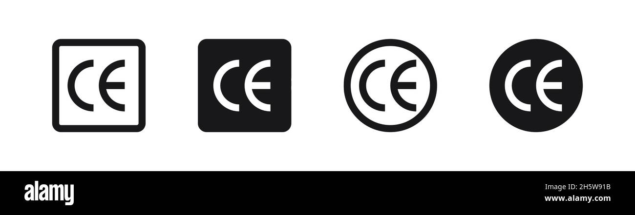 CE mark icon set. Isolated vector certificate mark. Sign symbol ...