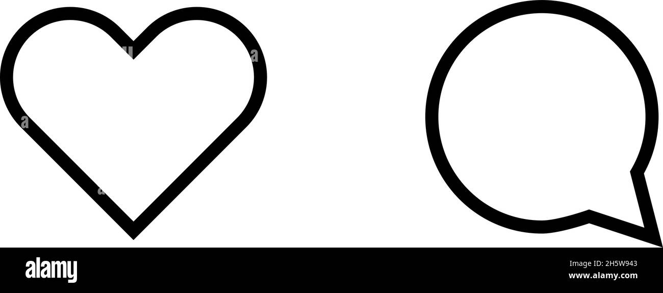 Heart and comment icon. Social media network concept. Vector web modern ...