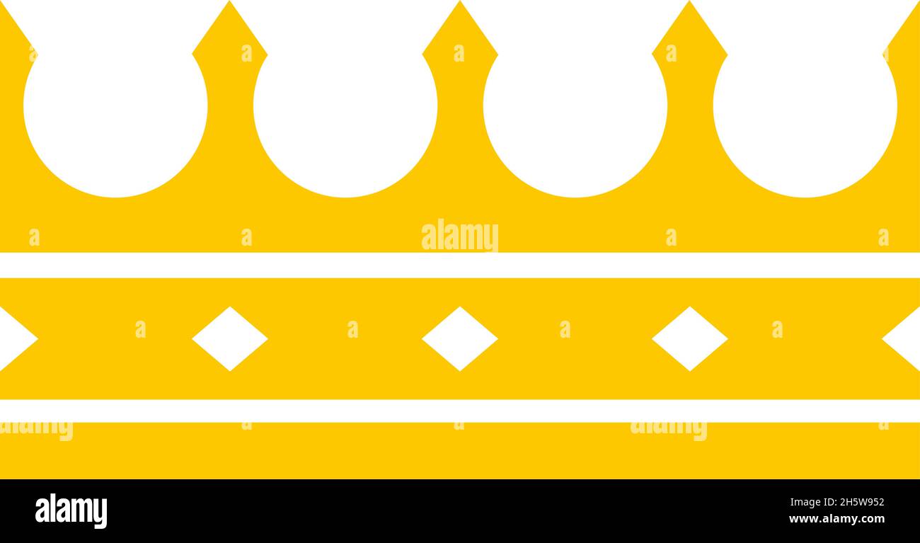 Crown king yellow icon in flat style. Isolated vector illustration ...