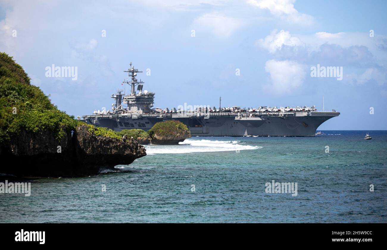 Apra Harbor, USA. 11th Nov, 2021. The U.S. Navy Nimitz-class aircraft ...