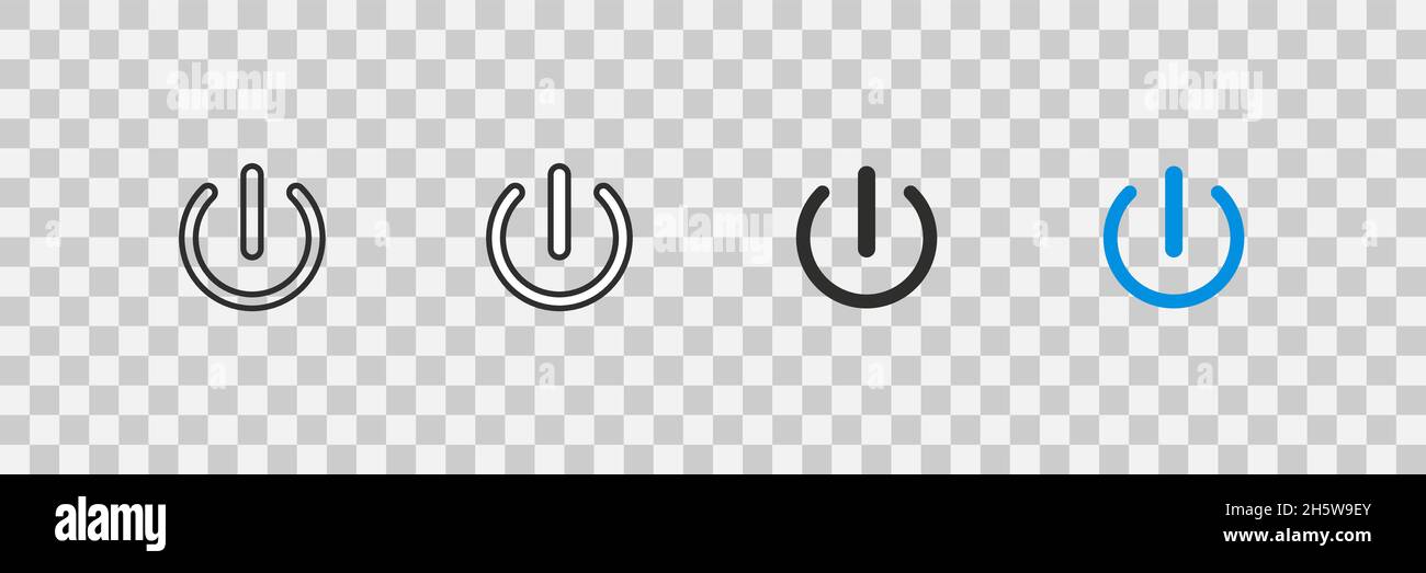 Power button, ON and OFF icon set. Flat vector illustration on ...