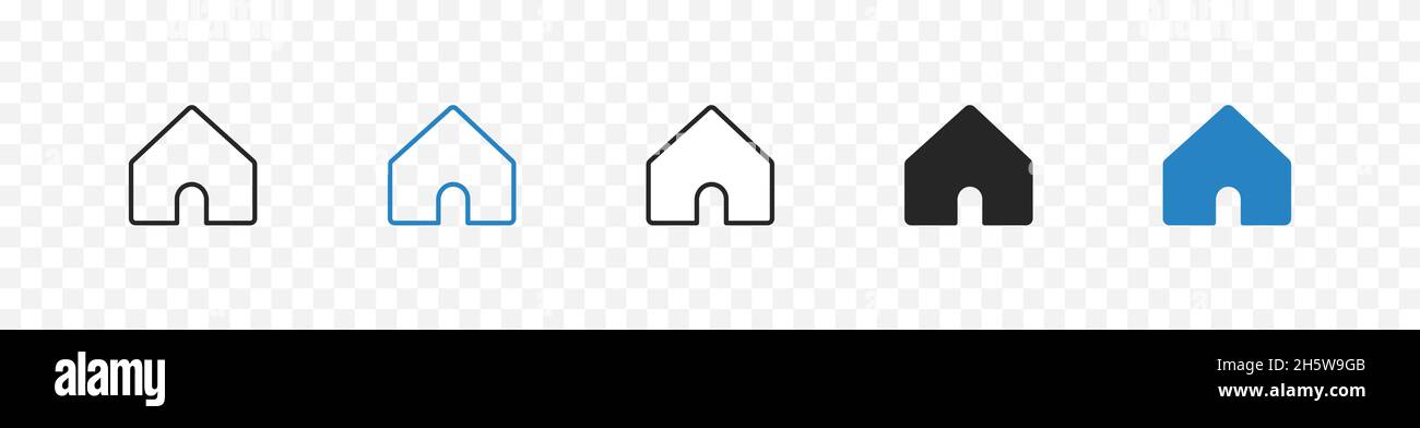 Home icon set on a transparent background. Vector button illustration ...