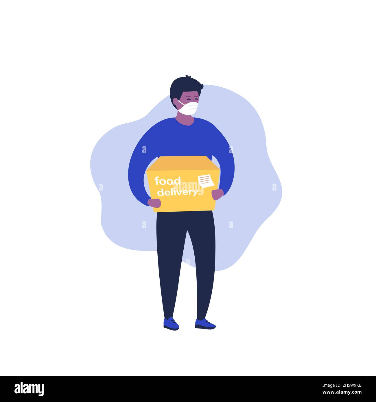 Delivery man with a mask Cut Out Stock Images & Pictures - Alamy