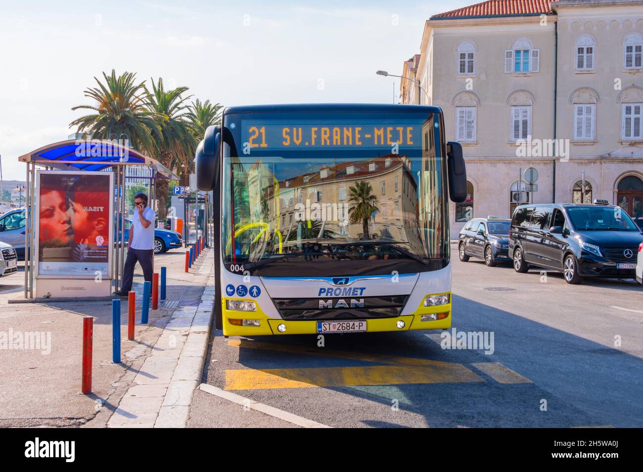 Sv Frane bus stop, Trumbićeva obala, Split, Croatia Stock Photo - Alamy