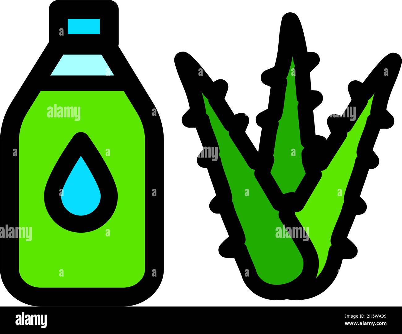 Agave aloe vera simple icon. Hydrating organic cosmetics. Cream, lotion ...