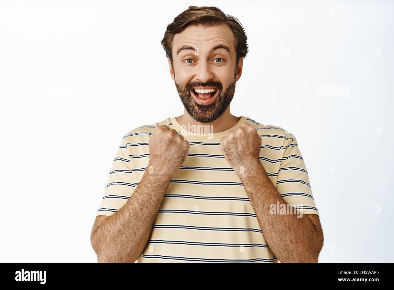 Excited amazed surprised winner happy hi-res stock photography and ...
