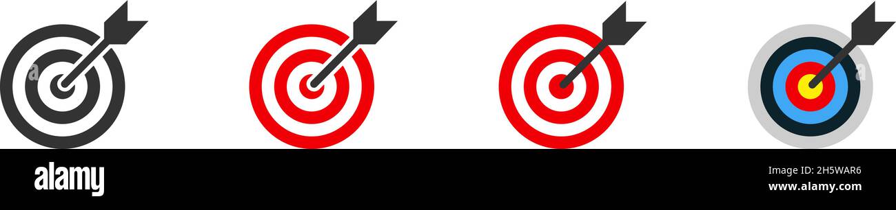 Target business icon. Set sign symbol for concept design. Vector ...