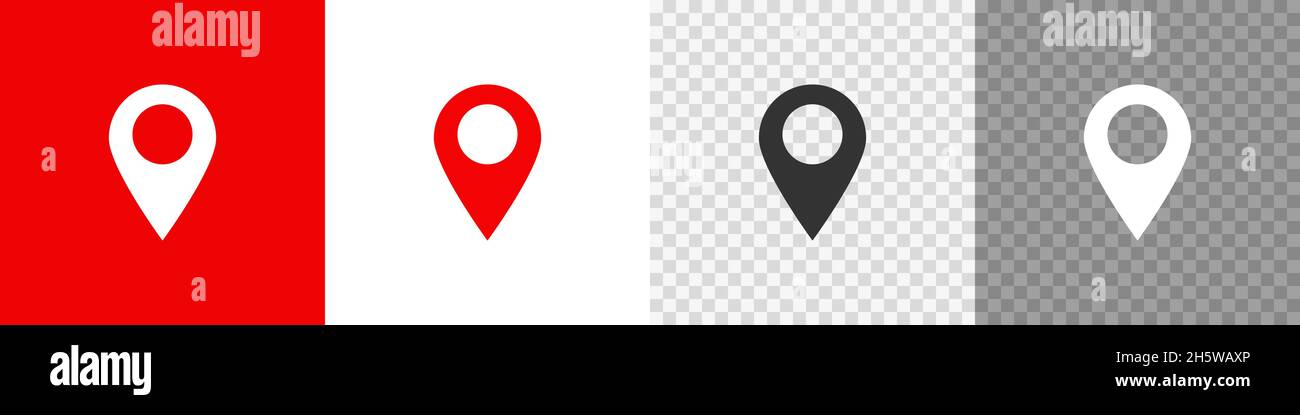 Set map pin icon in flat style. Button GPS pointer, vector illustration Stock Vector Image & Art ...