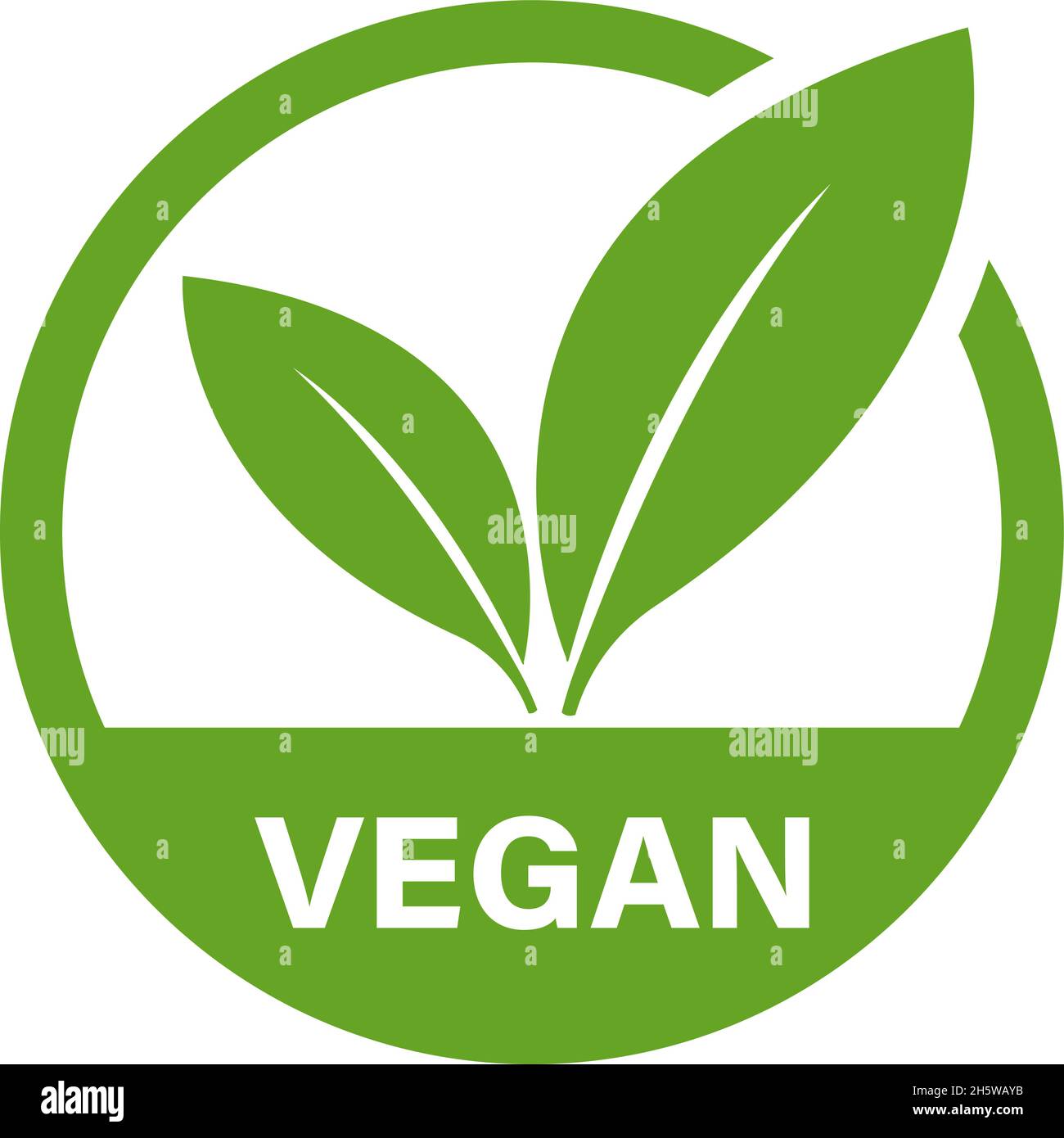 Vegan round icon. Green organic isolated logo food industry. Vector ...