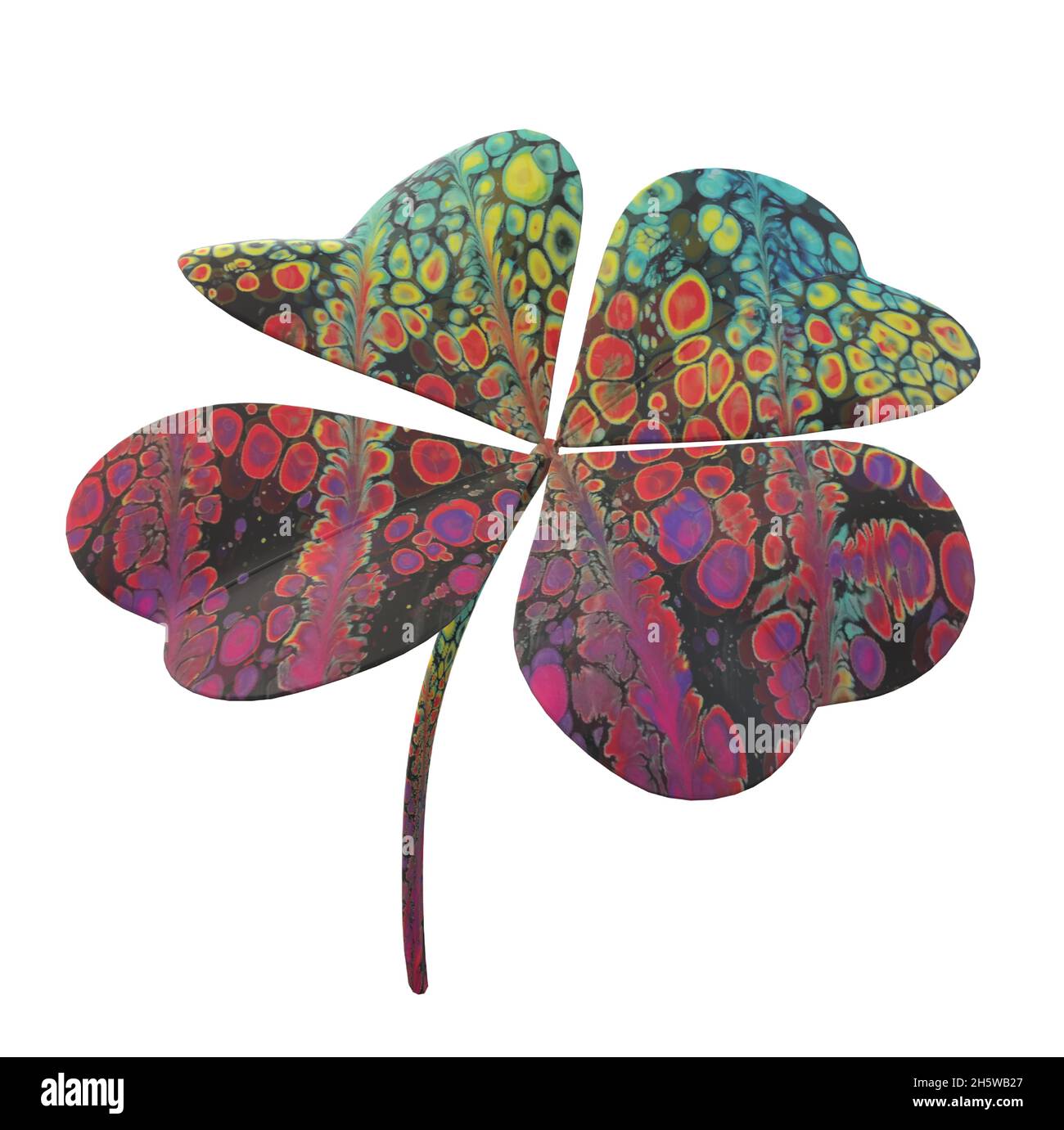 Four Leaf Clover in Mixed Paint Colors Stock Vector Image & Art - Alamy