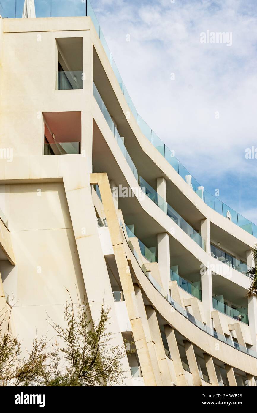 abstract modern concrete hotel in Can Pastilla Mallorca Spain Stock ...