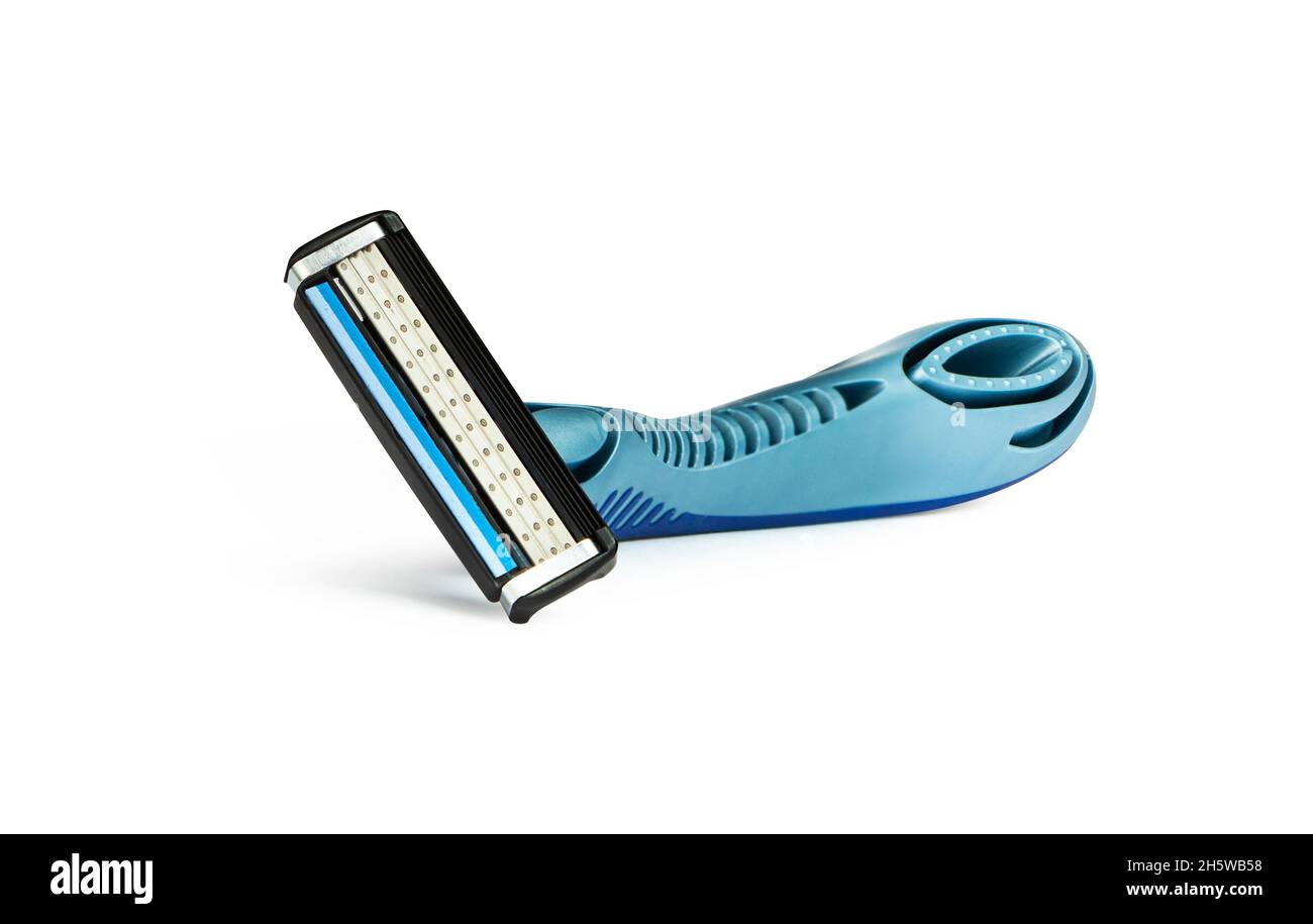 Shaving razor tri-blade isolated on a white background. Wirh clipping ...