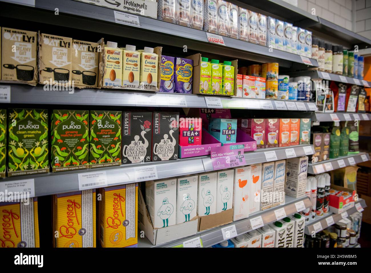 Vegan corner shop with a large variety of products on shelves and ...