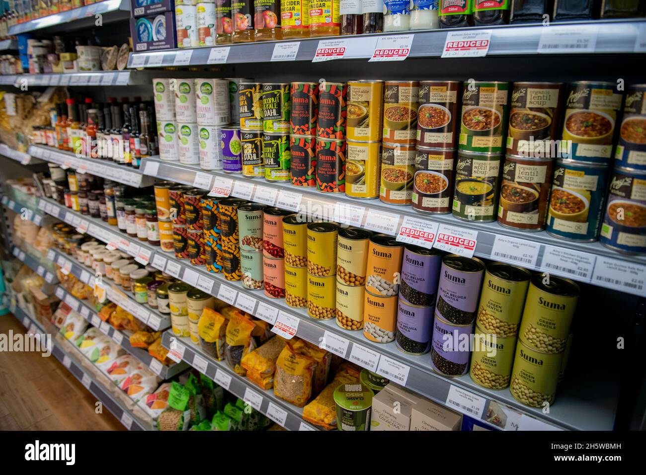 Vegan corner shop with a large variety of products on shelves and ...