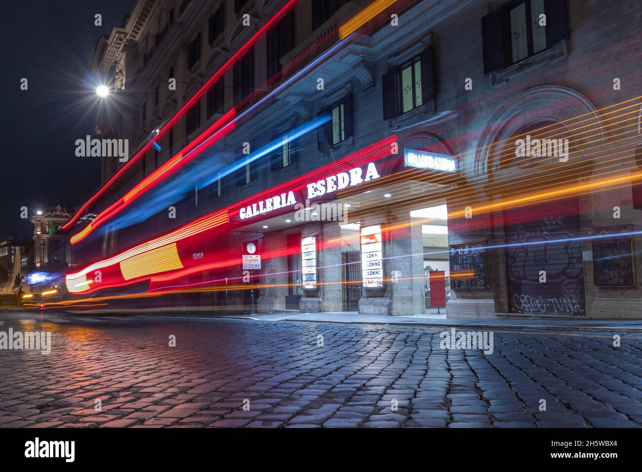 Cool long exposure cars traffic light trails, night view of the city of ...