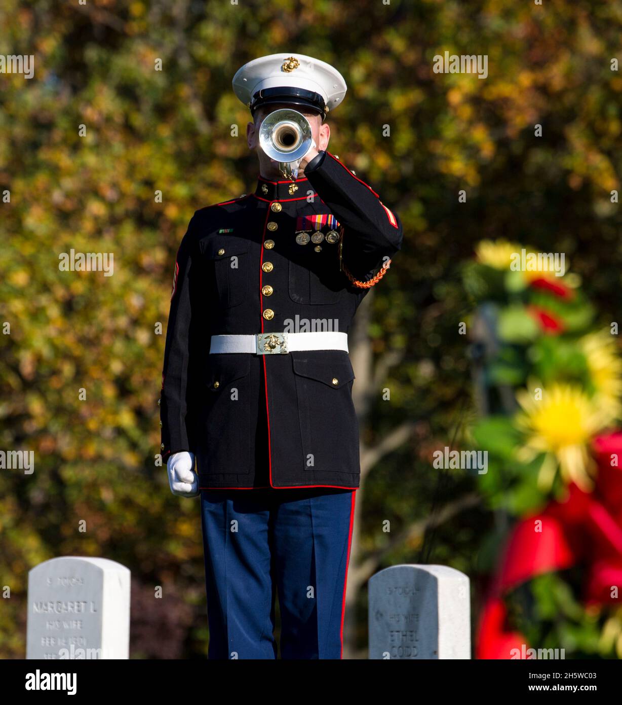 Arlington, United States. 10th Nov, 2021. U.S. Marine Corps bugler SSgt ...