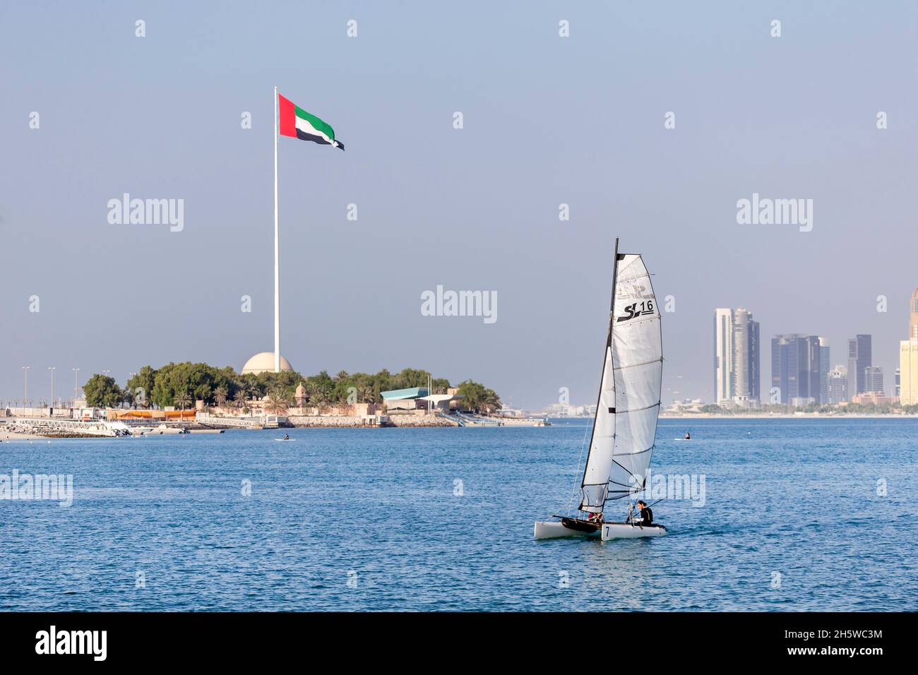 Abu Dhabi Corniche Uae Flag High Resolution Stock Photography and ...