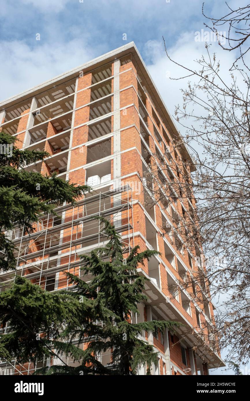 Standard-type apartment buildings. High-rise buildings. Building under ...