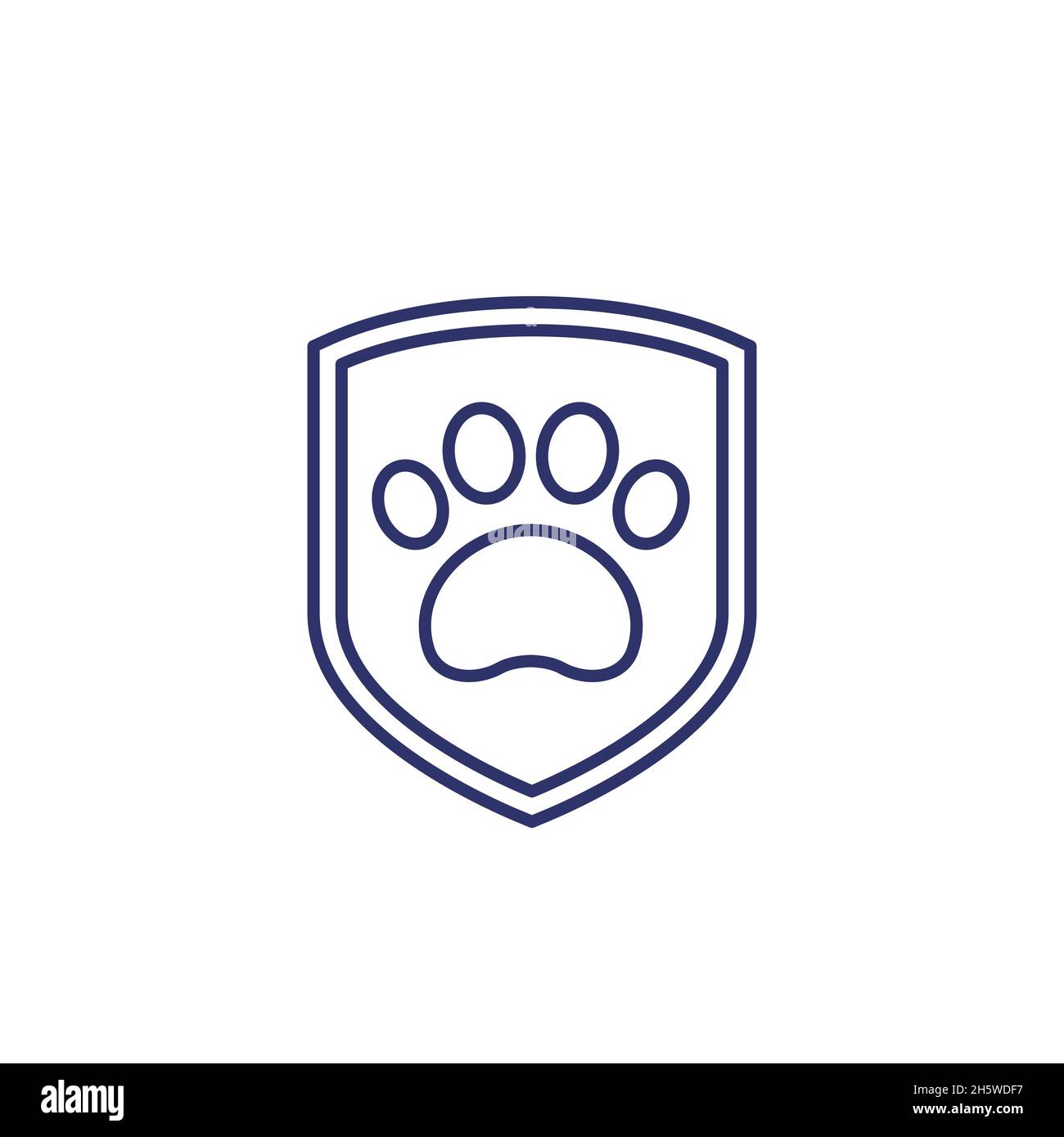 animal shelter, paw and shield line icon Stock Vector Image & Art - Alamy