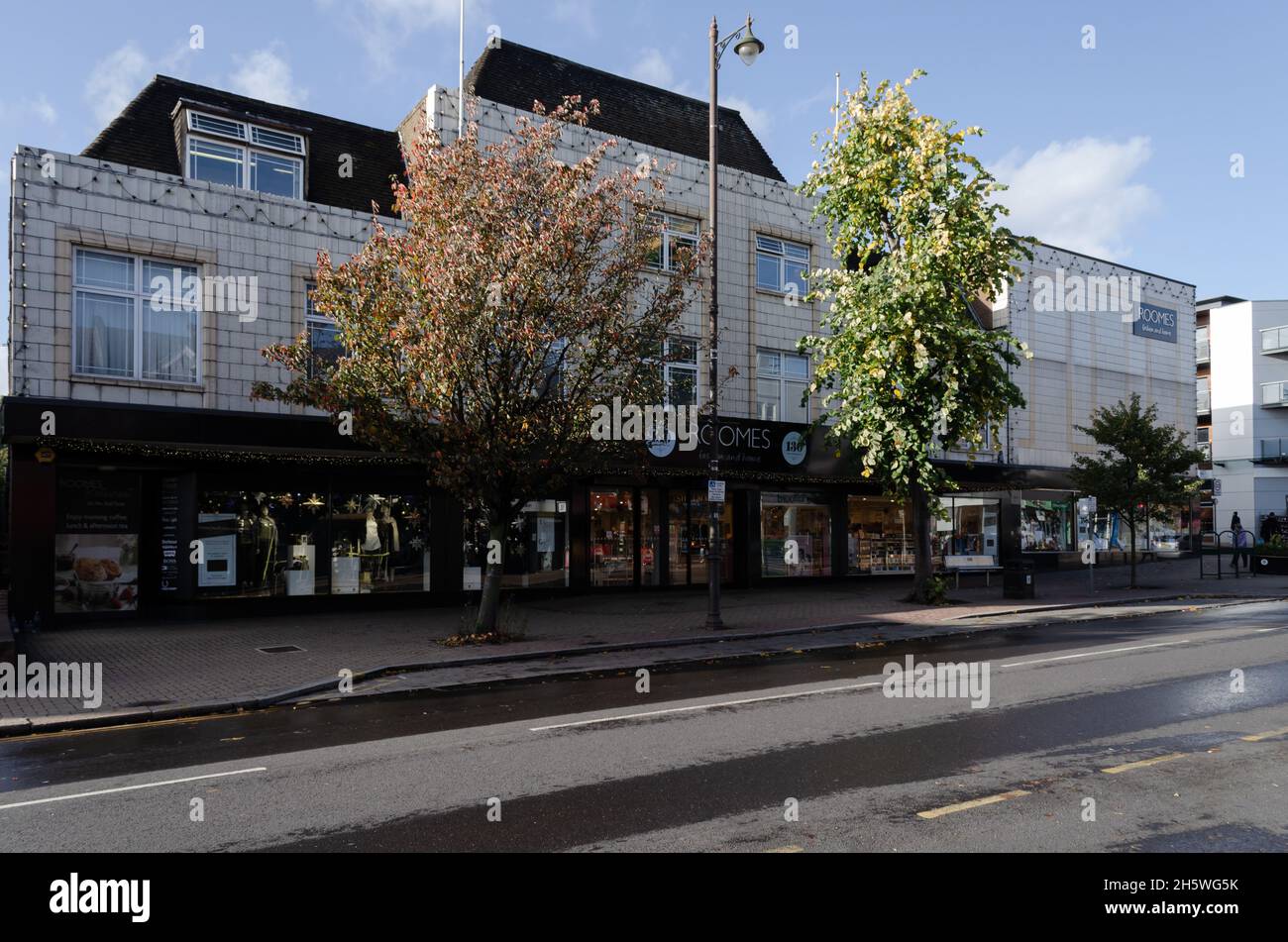 The shops and apartments along station road in Upminster, London, UK ...