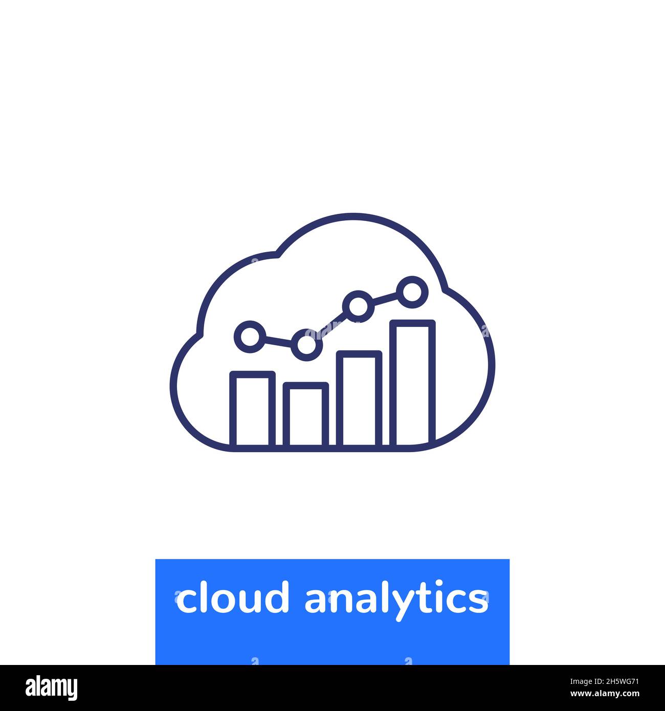 cloud analytics line icon on white Stock Vector Image & Art - Alamy