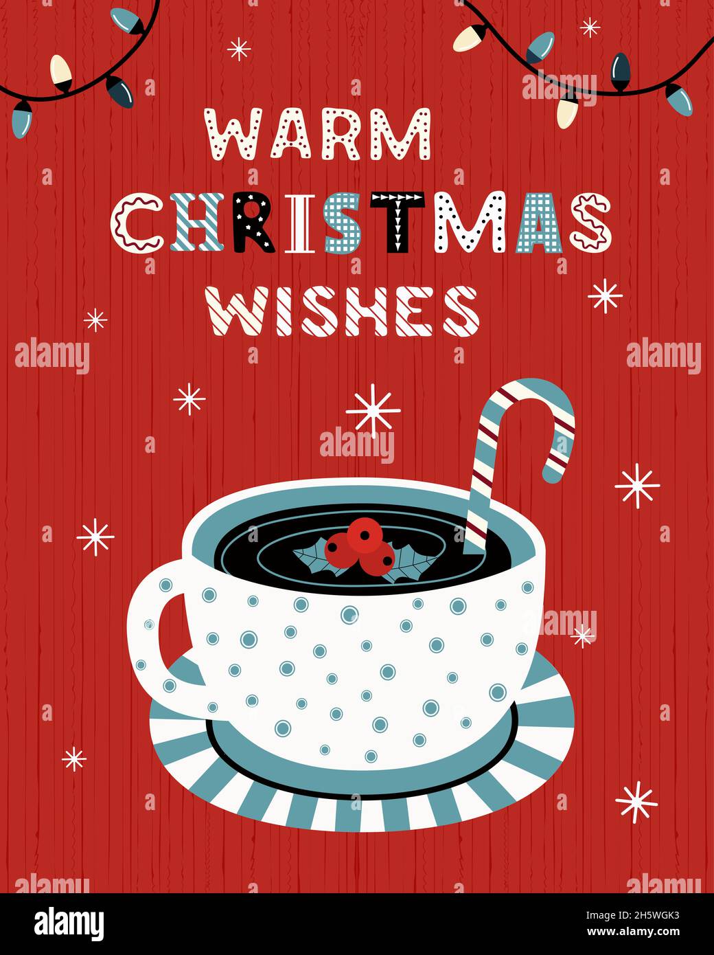 Warm Christmas wishes typography vector poster Stock Vector Image & Art ...