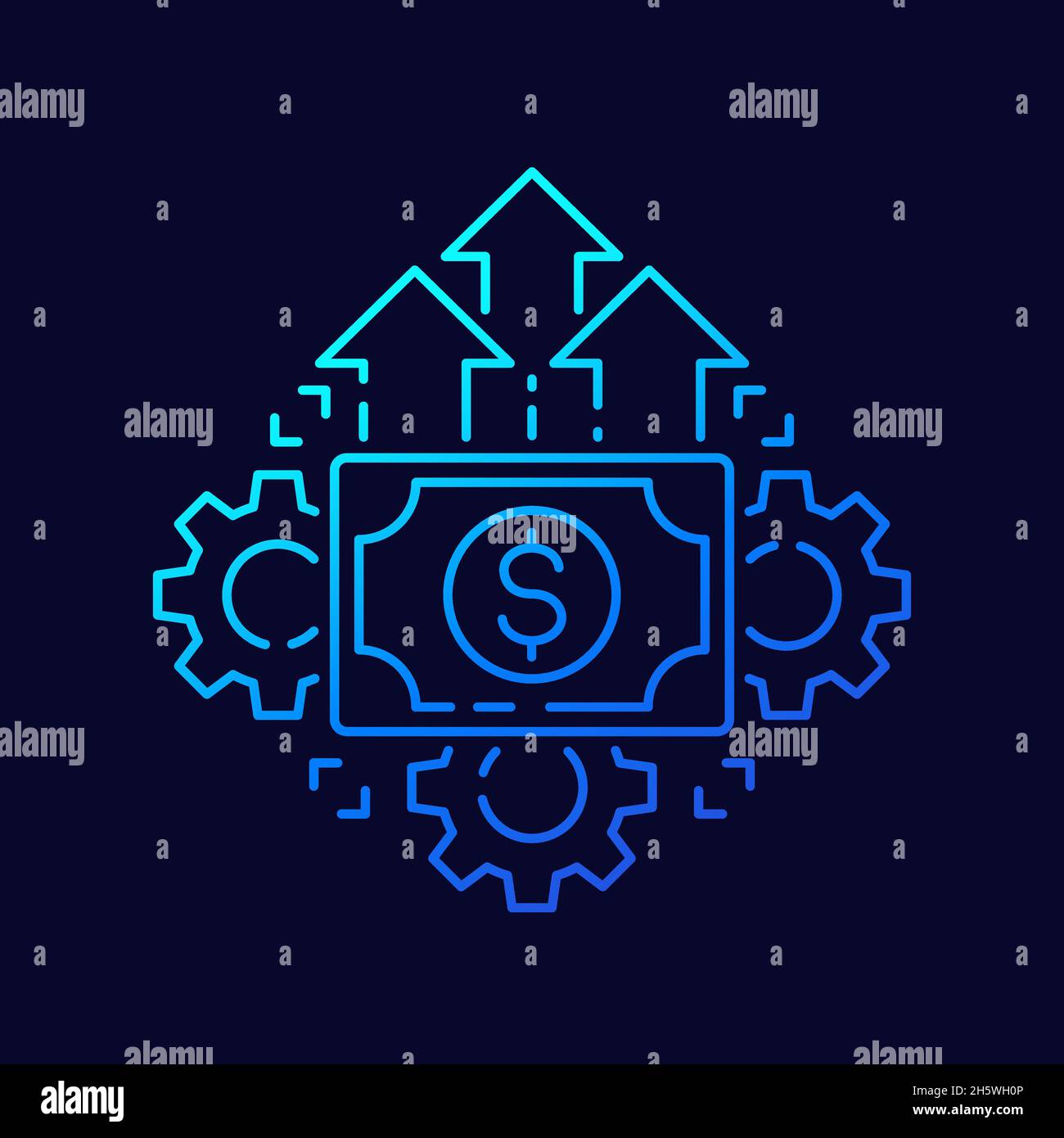 financial growth and efficiency icon, line vector Stock Vector Image ...