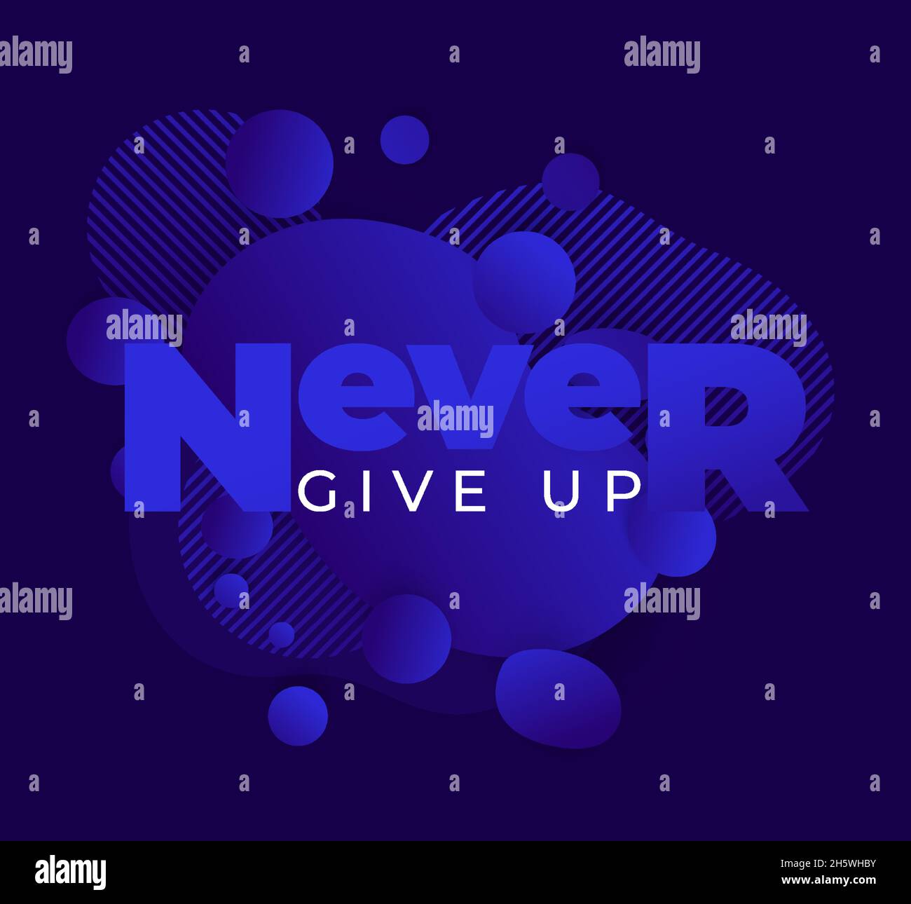 Never give up, abstract poster with quote, vector Stock Vector Image ...