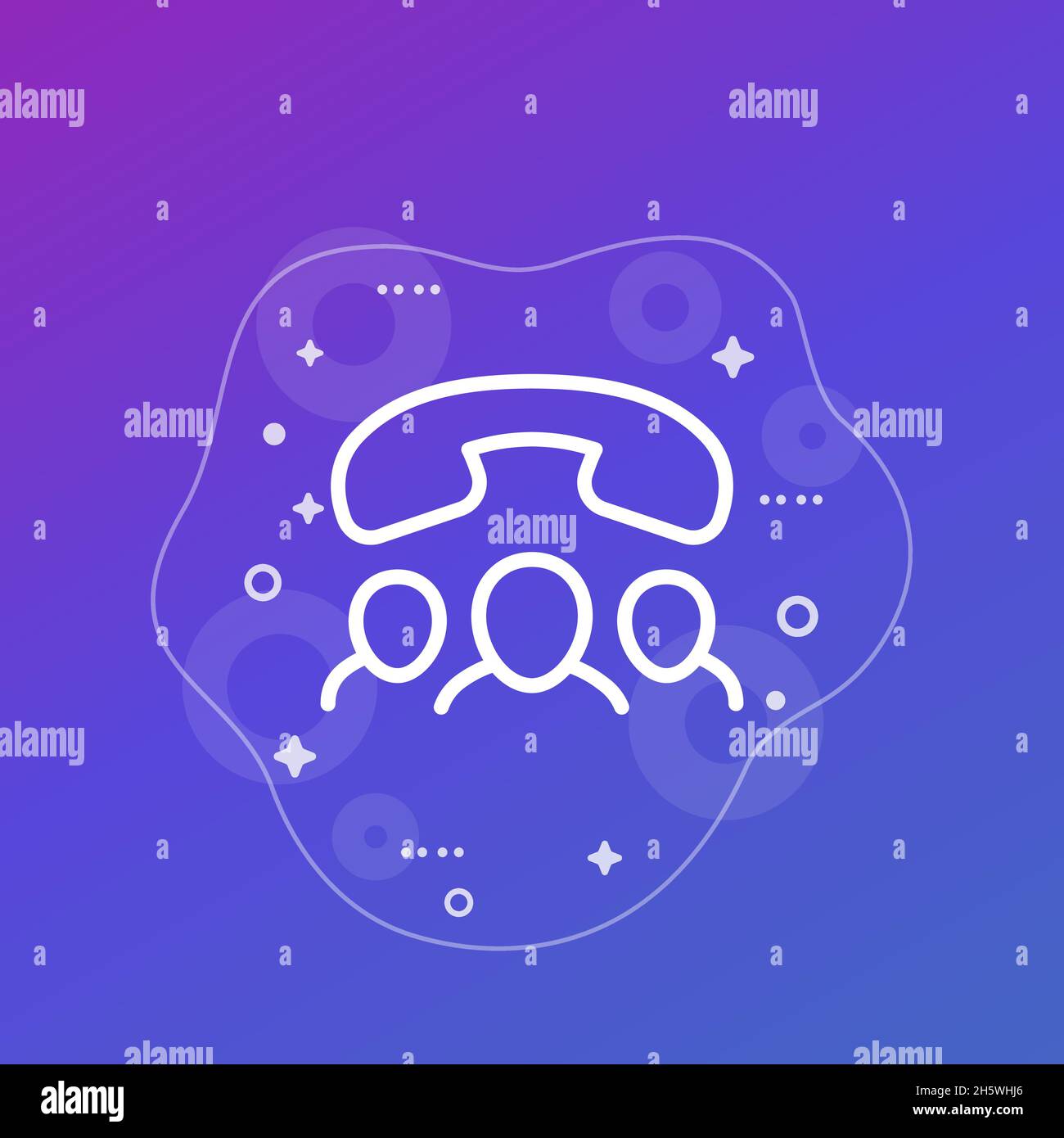 group call line icon, vector Stock Vector Image & Art - Alamy