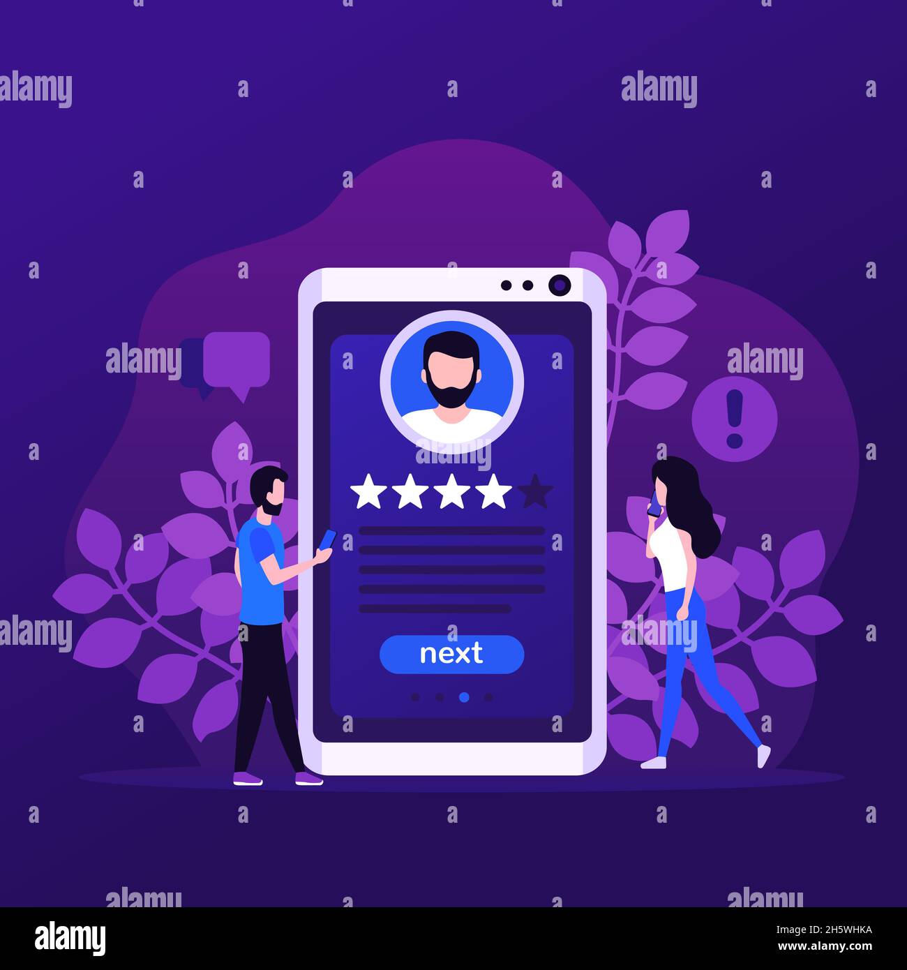 employee review, HR management vector illustration Stock Vector Image ...