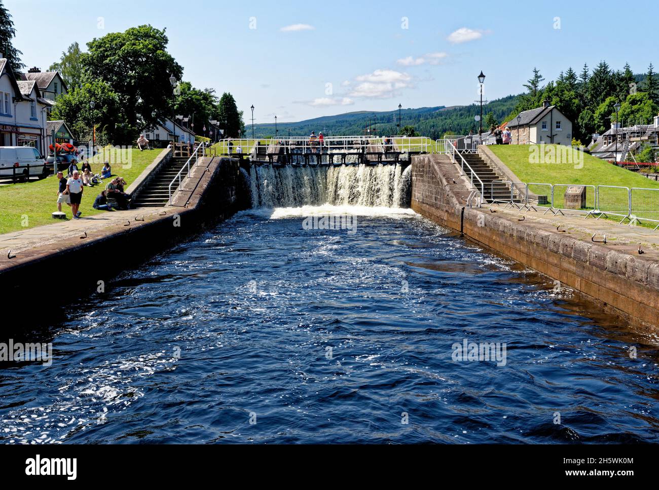 Locks on the Caledonian Canal, Fort Augustus, Highland region, Scotland ...